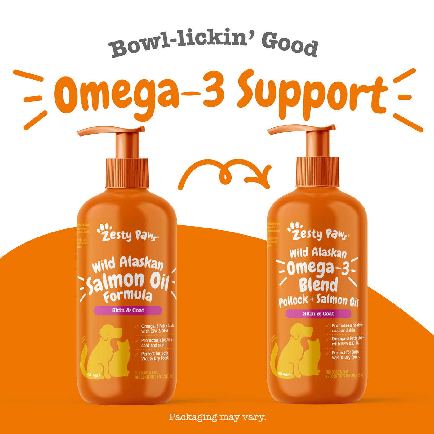 Wild Alaskan Omega-3 Fish Oil for Dogs & Cats | EPA DHA Supplement ...