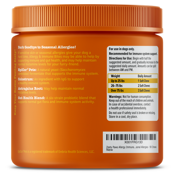 Allergy & Immune Bites with EpiCor® for Dogs | Zesty Paws