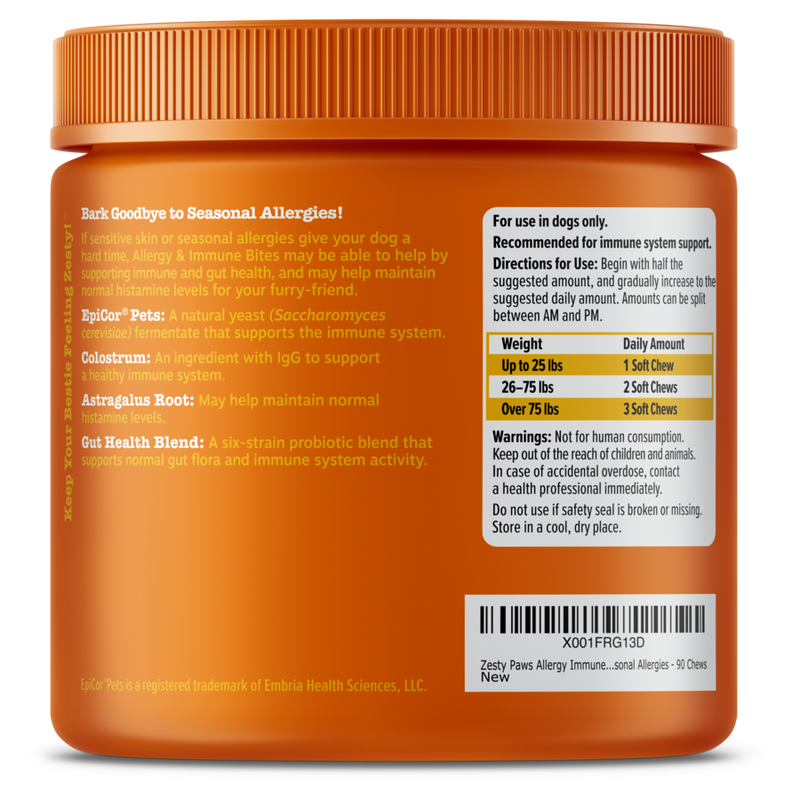 Allergy & Immune Bites with EpiCor® for Dogs | Zesty Paws