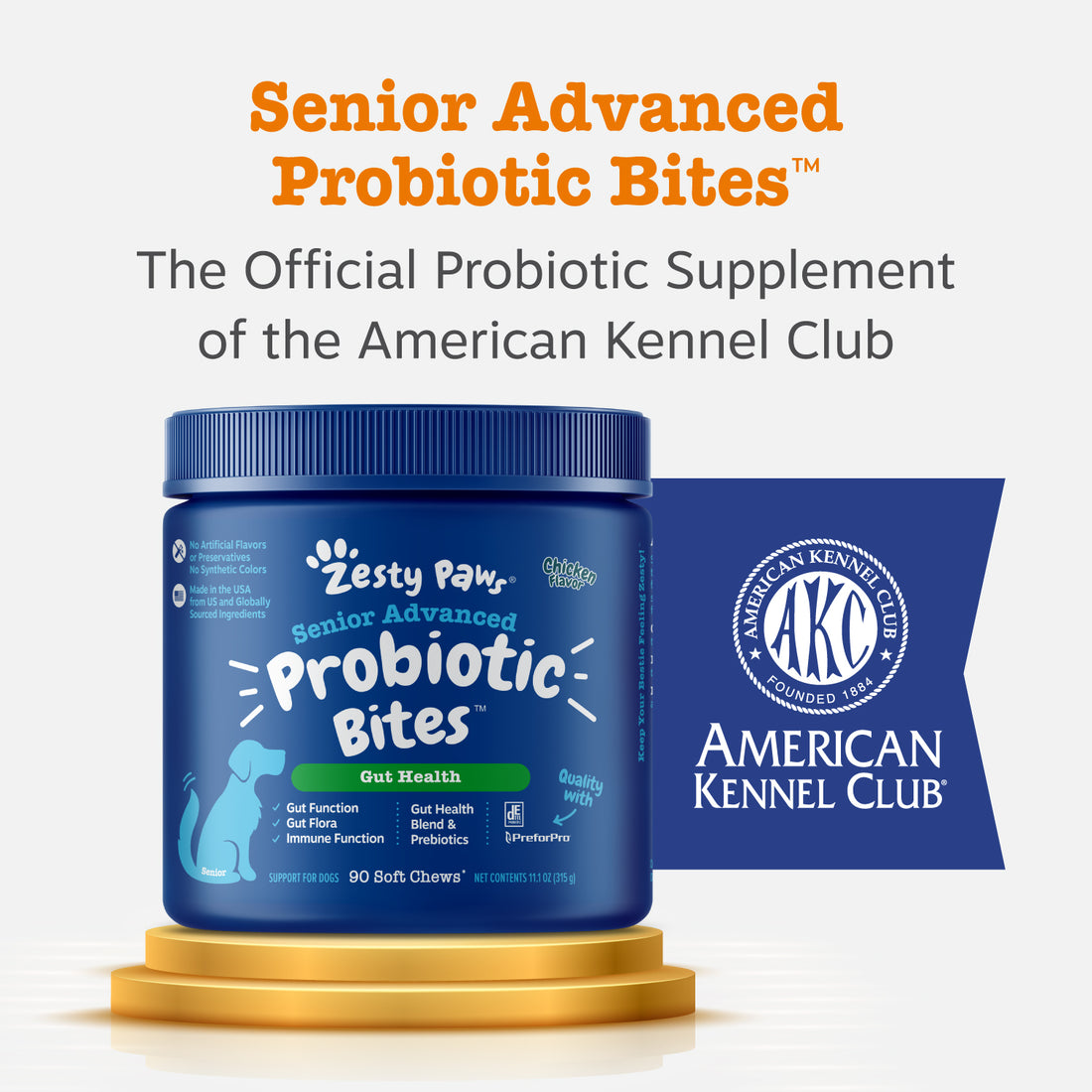 Advanced Probiotic Bites™ | Soft Chews for Senior Dogs | Zesty Paws