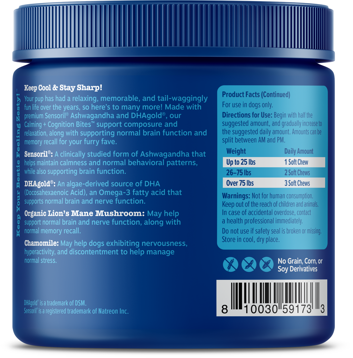 Zesty Paws Senior Advanced Calming & Cognition Bites are supplements ...